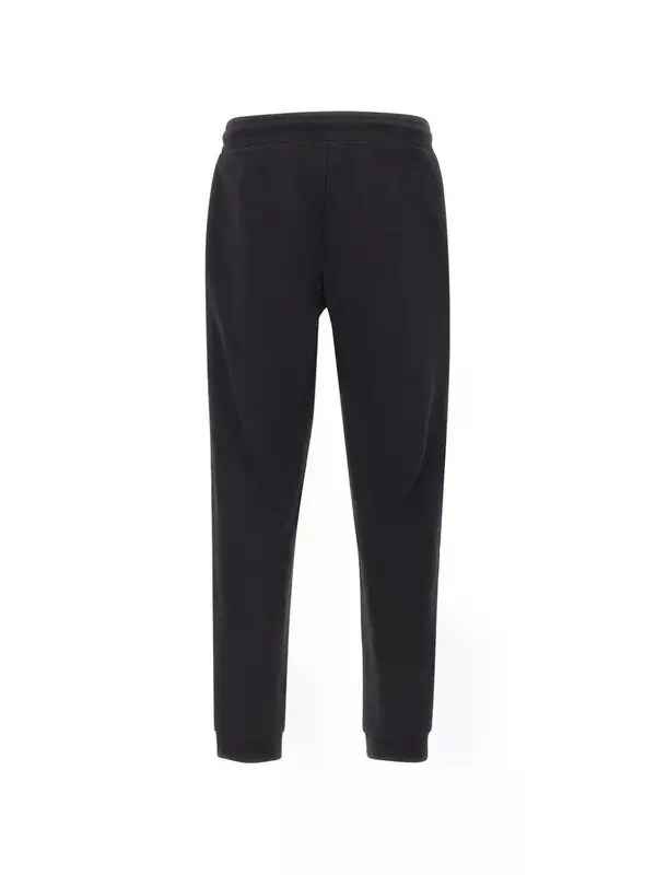 EA7 Core Identity Elasticated-waistband Logo-print Trousers - Black