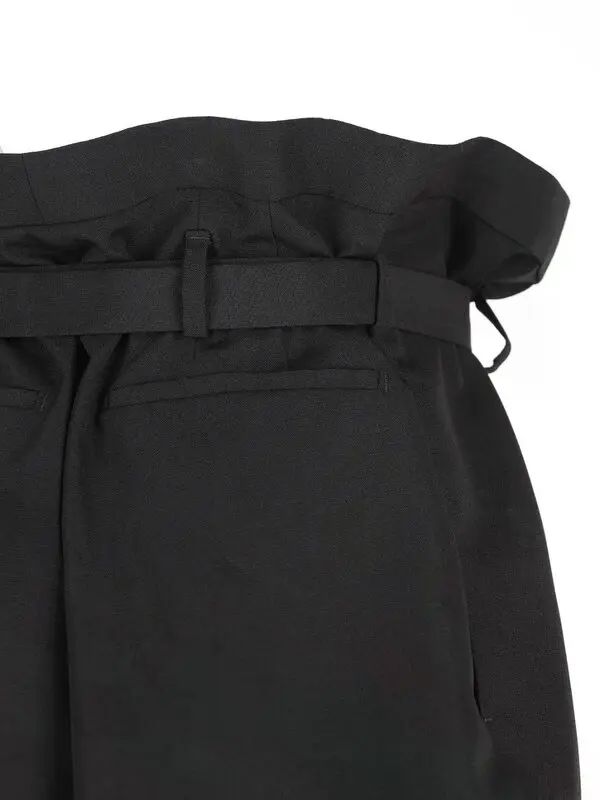 Saint Laurent Paperbag Belted Shorts - Black