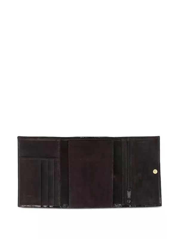 Vintage Croc-embossed Bifold Wallet