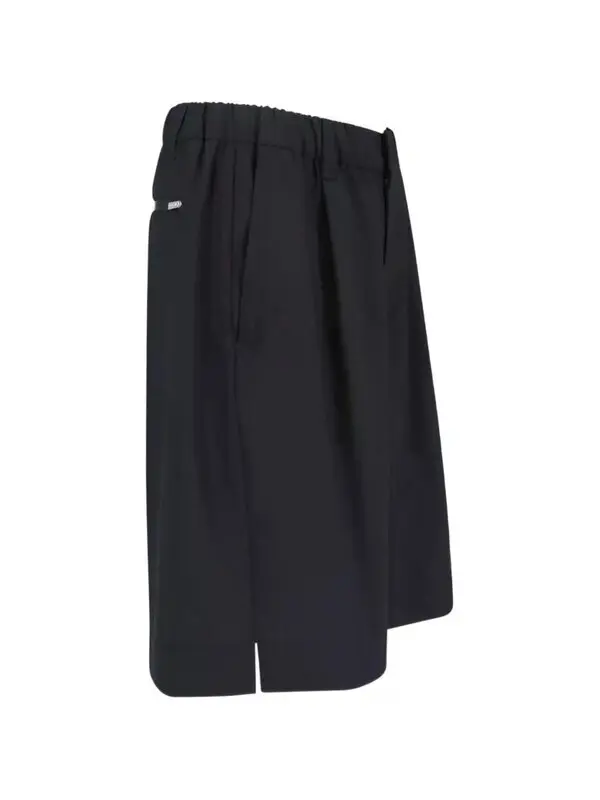 Herno Elasticated Wool Blend Shorts - Black