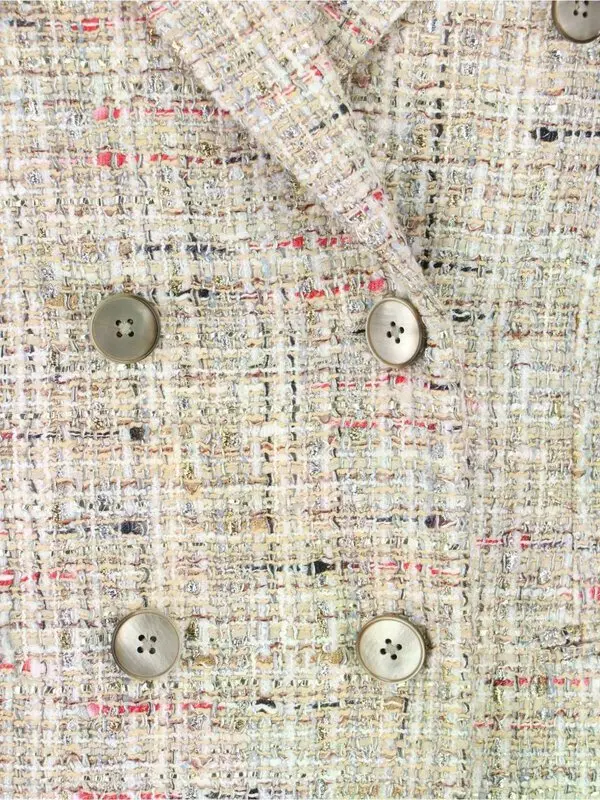 LARDINI Tweed Double-breasted Blazer