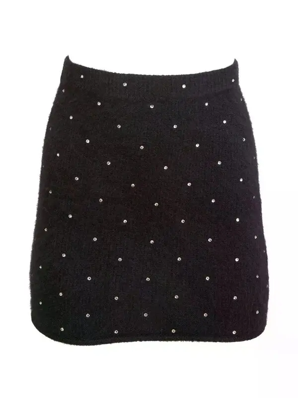 FLEUR DU MAL Rhinestone Knitted Mini Skirt