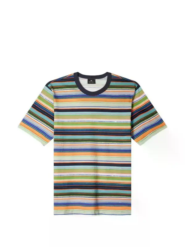 Paul Smith Striped Cotton T-shirt - Blue