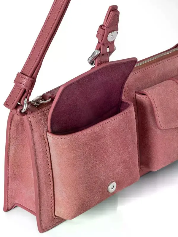 Mulberry Roxanne Buckled Suede Shoulder Bag - Pink