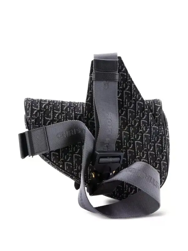 Dior Saddle Oblique Canvas Crossbody Bag - Black