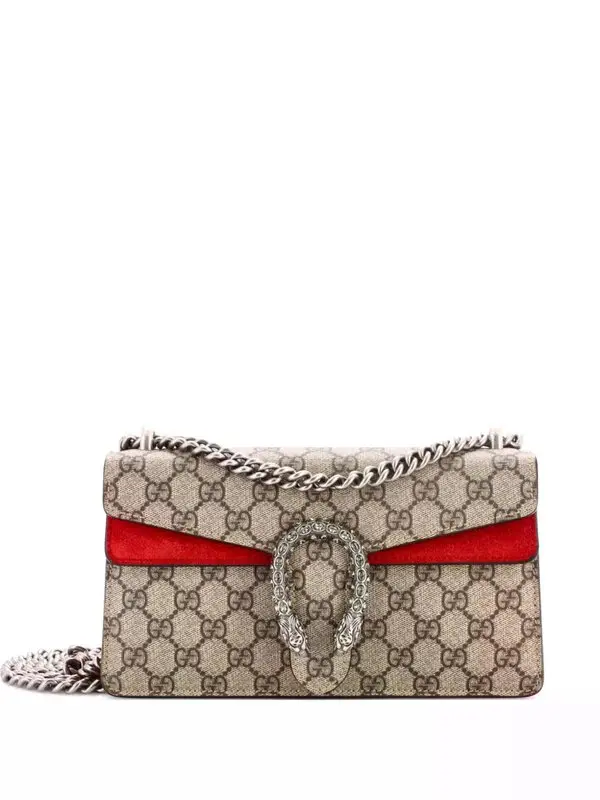 Gucci Dionysus Gg Coated Canvas Small Shoulder Bag With Crystal Embellished Metal - Brown