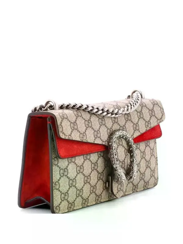 Gucci Dionysus Gg Coated Canvas Small Shoulder Bag With Crystal Embellished Metal - Brown