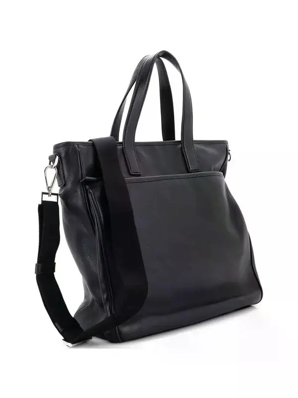 Prada Convertible Front Pocket Briefcase Leather Medium Tote Bag