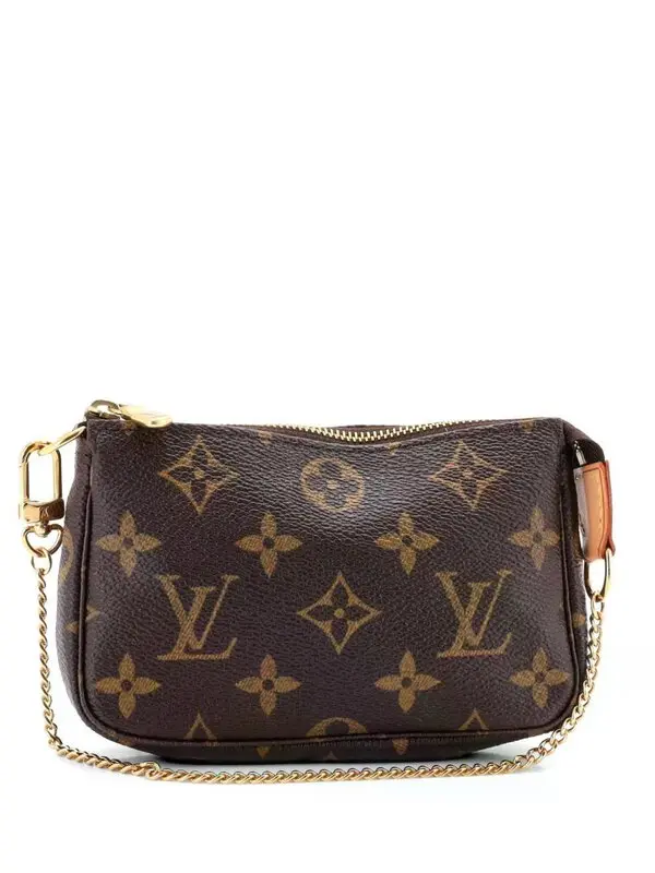 LOUIS VUITTON Pochette Accessoires Monogram Canvas Mini Clutch Bag - Brown