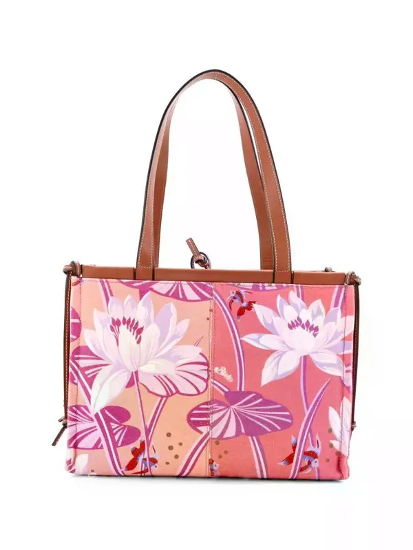 Loewe Paula's Ibiza Printed Canvas Small Tote Bag - Pink