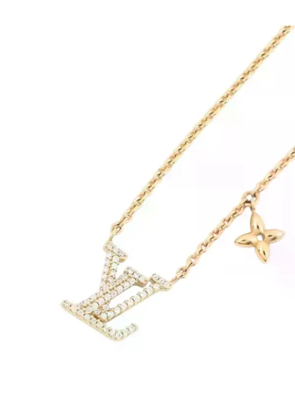 LOUIS VUITTON 2000-2025 Plated Crystal Iconic Necklace Costume Necklace - Gold