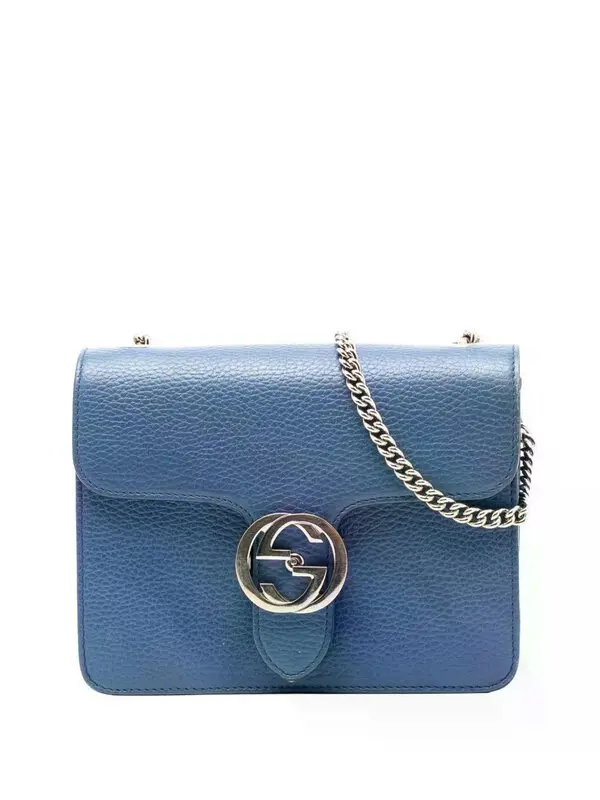 Gucci Calfskin Interlocking G Crossbody Bag - Blue
