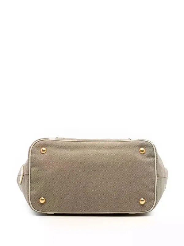 Prada Canvas Canapa Logo Bow Satchel - Brown