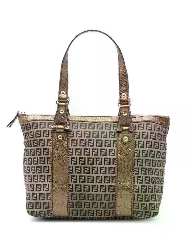 Fendi Zucchino Canvas Tote Bag - Brown