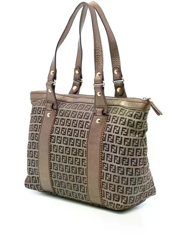 Fendi Zucchino Canvas Tote Bag - Brown
