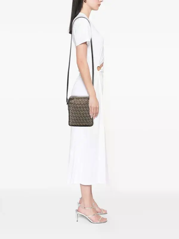 Fendi Zucchino Canvas Crossbody Bag - Brown
