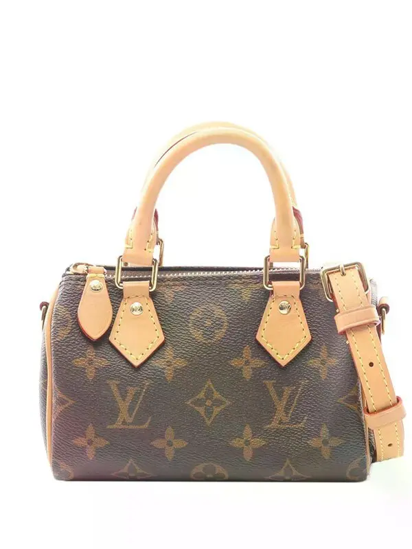 LOUIS VUITTON 2023 Monogram Nano Speedy Satchel - Brown