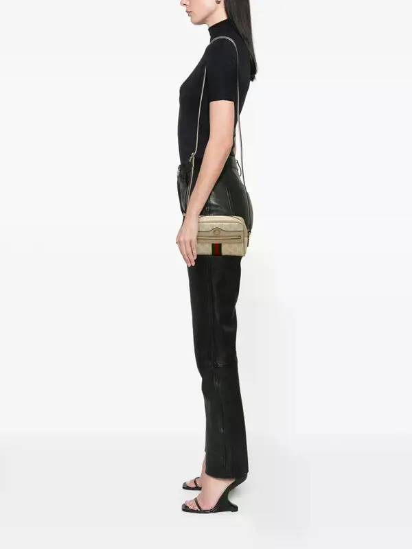 Gucci Mini Gg Supreme Ophidia Crossbody Bag - Brown
