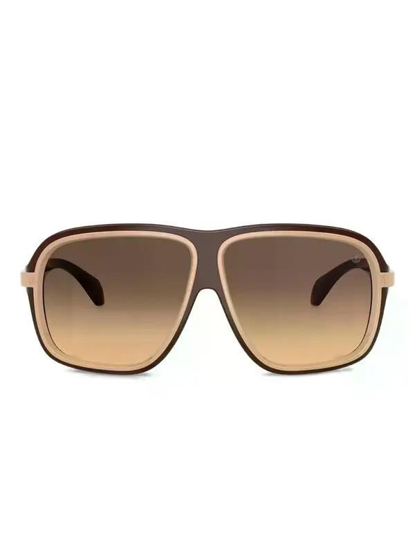 Moncler Two-tone Pilot-frame Sunglasses - Brown