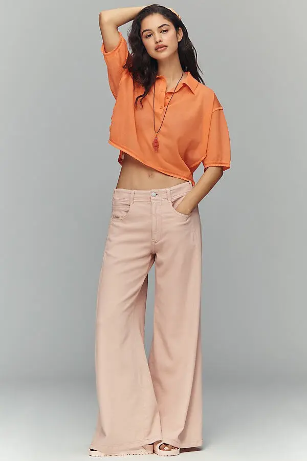 Maeve Short Sleeve Sheer Pullover - Mango