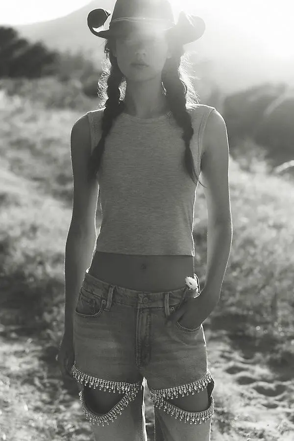 PILCRO Scoop Back Tank Top