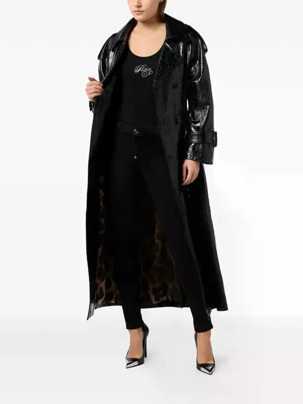 Philipp Plein Crocodile-print Trench Coat
