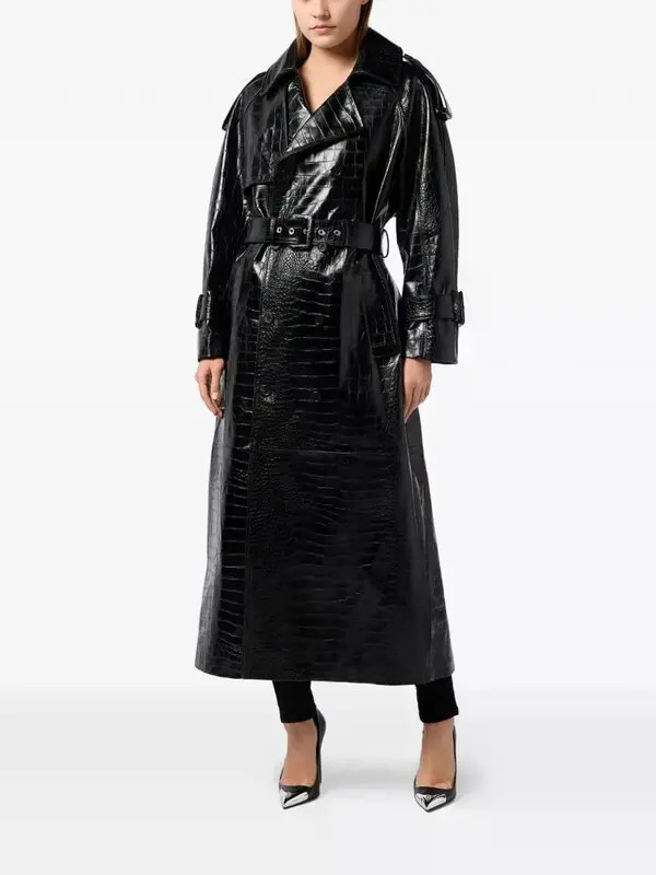 Philipp Plein Crocodile-print Trench Coat