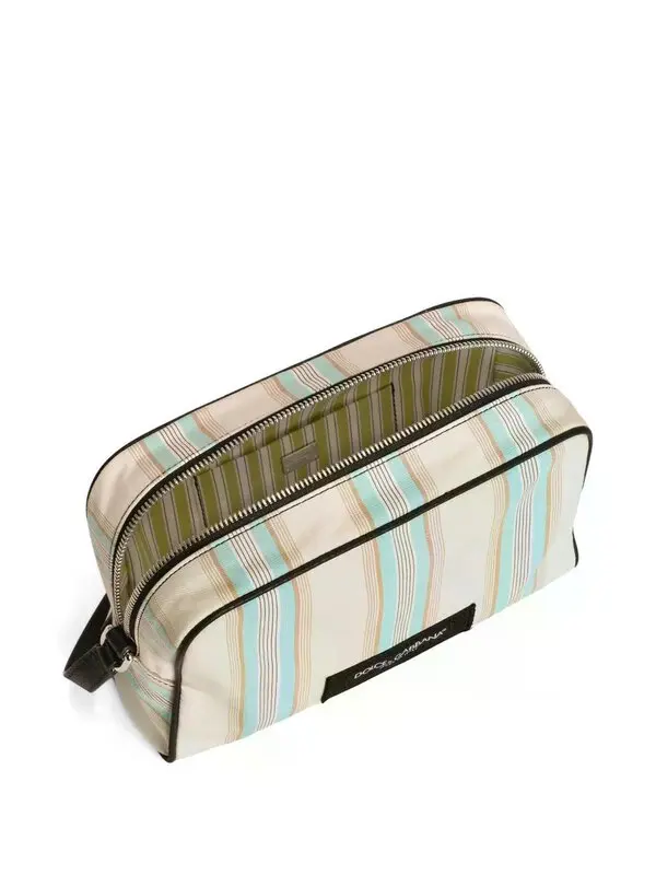 Dolce & Gabbana Striped Poplin Handheld Bag - Neutrals