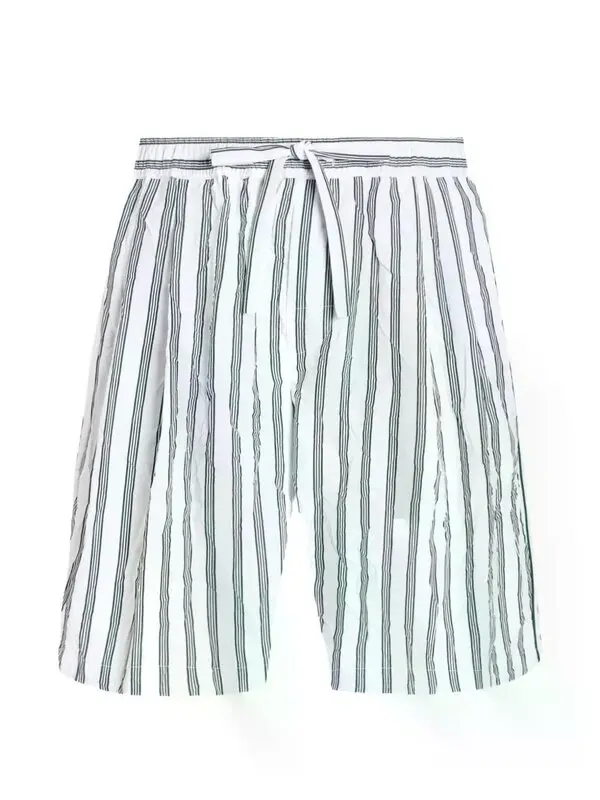 Dolce & Gabbana Crinkled Striped Poplin Jogging Boxers - White