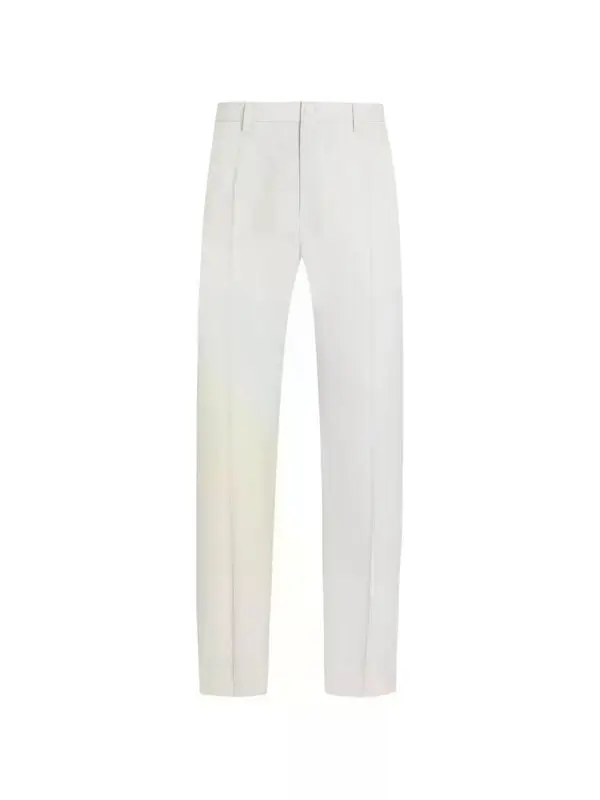 Dolce & Gabbana Wool Poplin Trousers - Neutrals