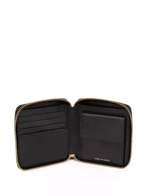 Dries Van Noten Zip Leather Wallet - Black