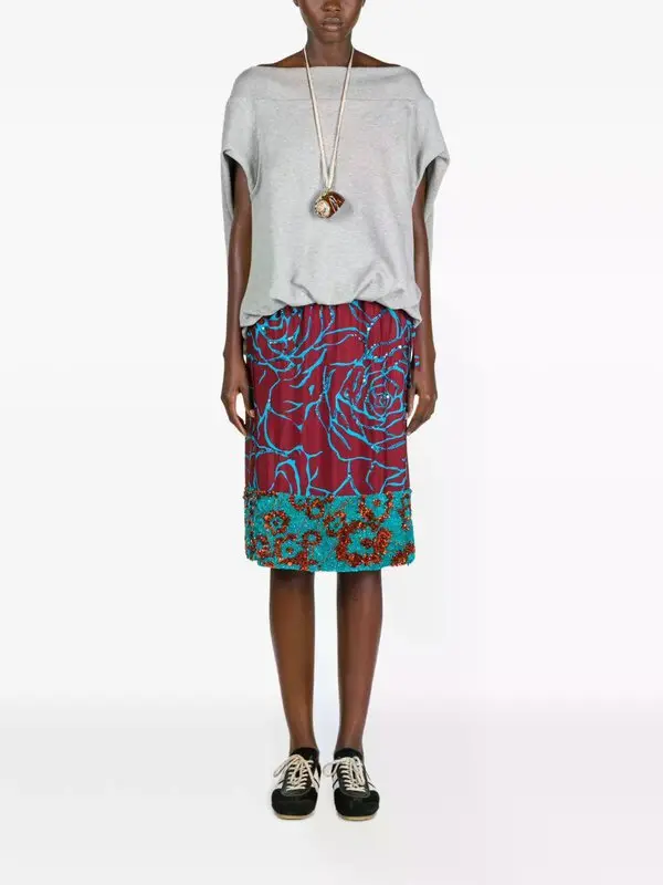 Dries Van Noten Embroidered Sequin Skirt