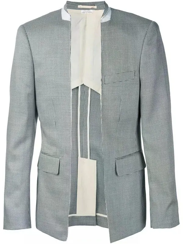 Comme Des Garçons Houndstooth Raw Edge Blazer