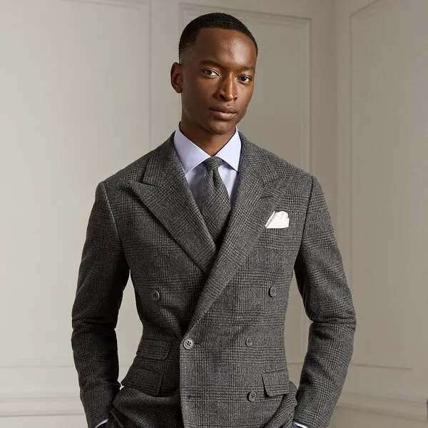 Ralph Lauren Kent Hand-tailored Camel-hair Jacket - Medium Grey Multi