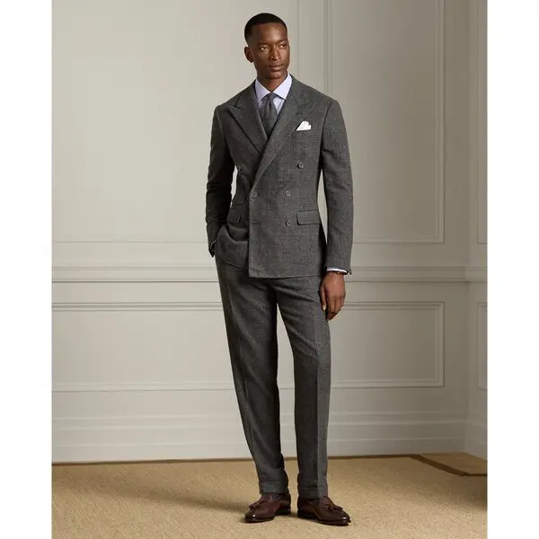 Ralph Lauren Kent Hand-tailored Camel-hair Jacket - Medium Grey Multi