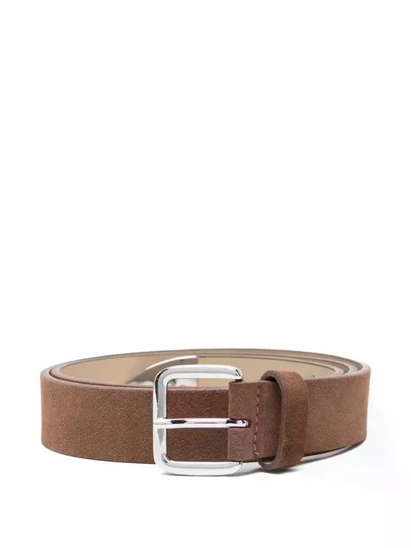 TELA D. Rock Suede Buckle Belt - Brown