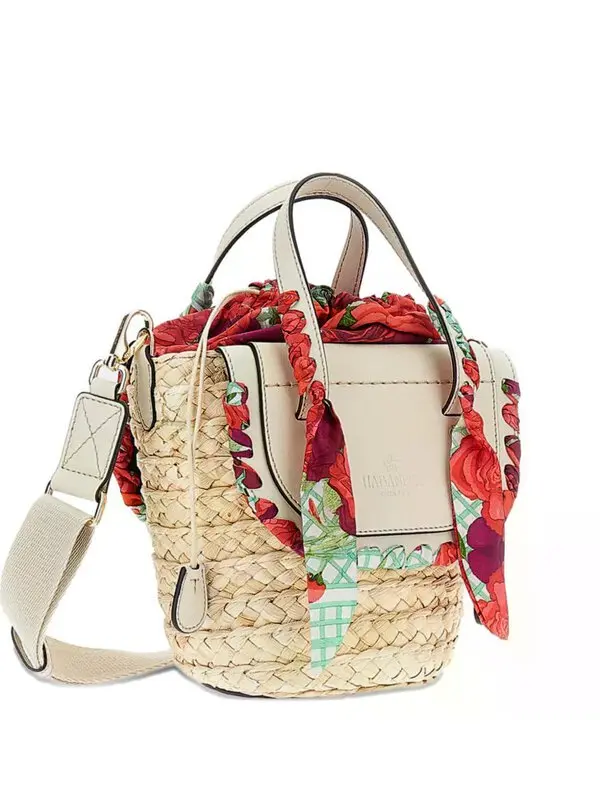 CUBA LAB Floral Print Top Handle Bag - Neutrals