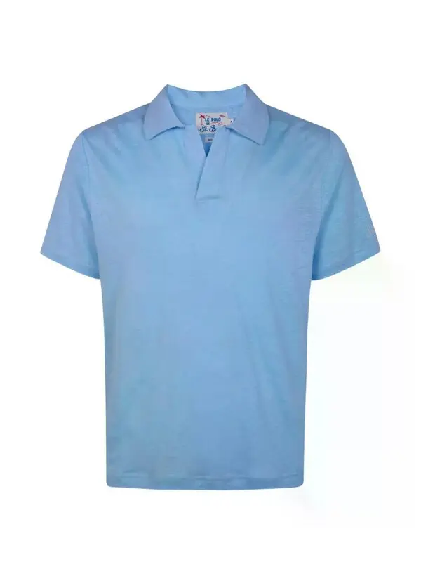 MC2 SAINT BARTH V-neck Linen T-shirt - Blue