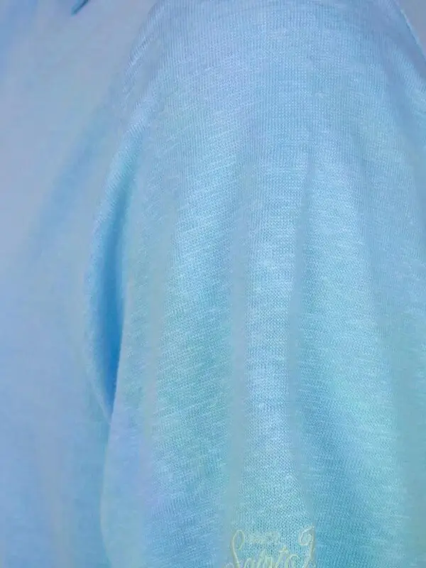 MC2 SAINT BARTH V-neck Linen T-shirt - Blue