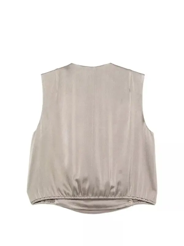 ALYSI Satin Wrapped Top - Neutrals