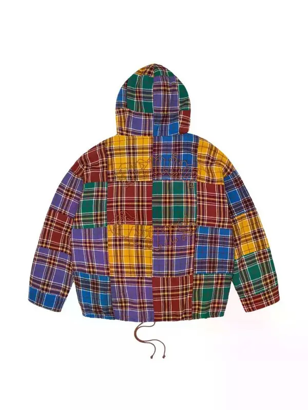 DENIM TEARS Mvp Plaid Patchwork Zip-collar Hoodie