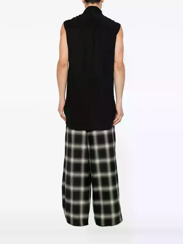 Yohji Yamamoto Sleeveless Tie Detailed Top