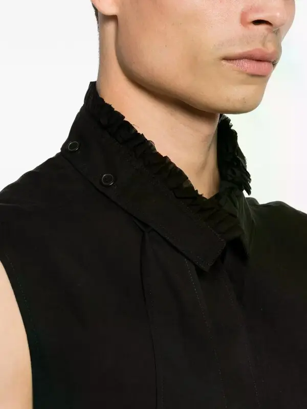 Yohji Yamamoto Sleeveless Tie Detailed Top