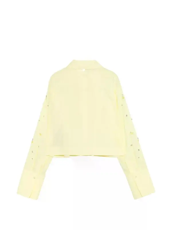 Liu Jo Embellished Cropped Cotton Poplin Shirt