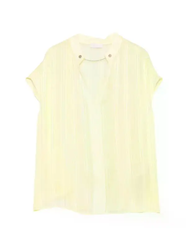 Liu Jo Chain-detail V-neck Top - Yellow