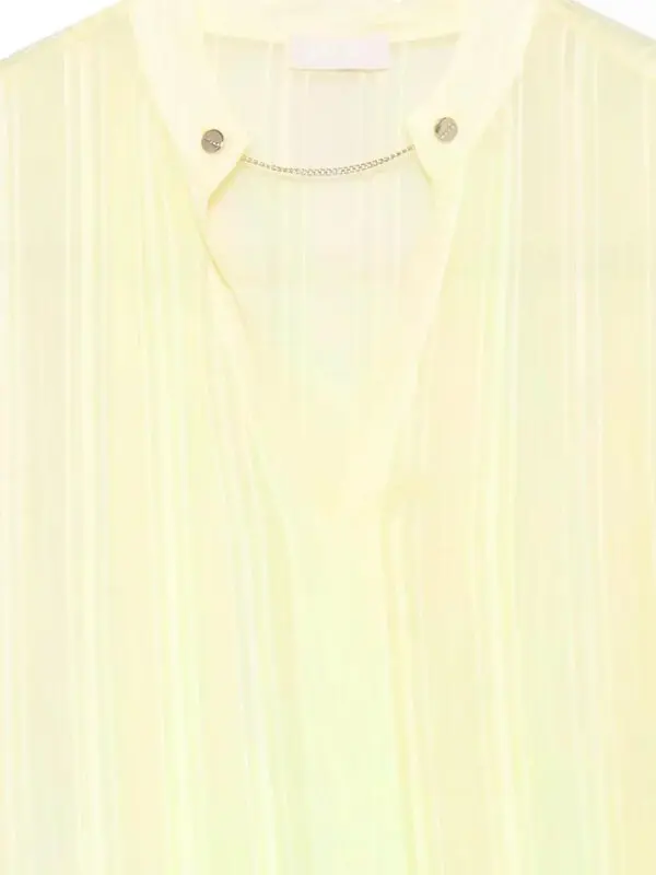 Liu Jo Chain-detail V-neck Top - Yellow