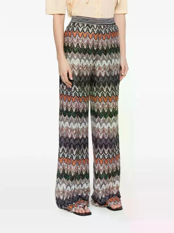 Missoni Raschel Knit Wide Leg Trousers - Green