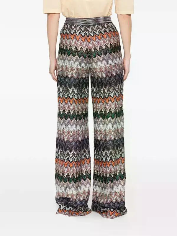 Missoni Raschel Knit Wide Leg Trousers - Green