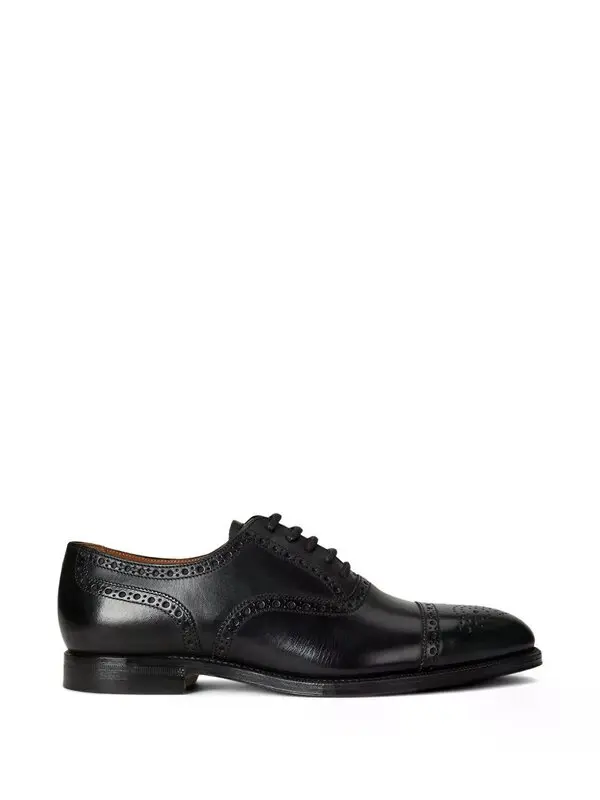 Polo Ralph Lauren Maestra Perforated Cap-toe Oxford Shoes - Black