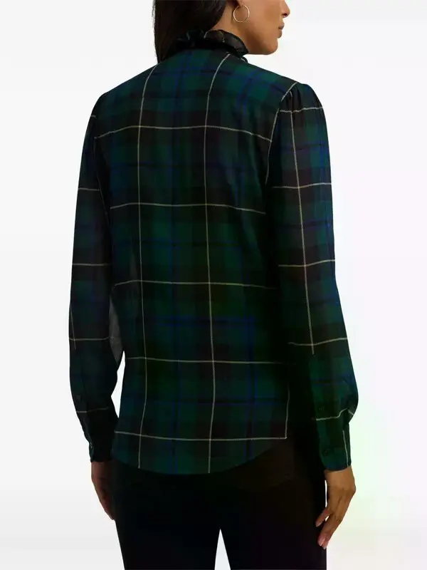 Ralph Lauren Ruffled-neck Plaid Shirt